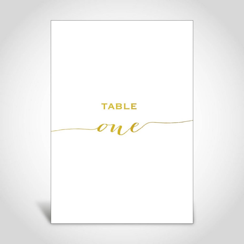 Wedding Table Numbers – Gold Foiled – 2
